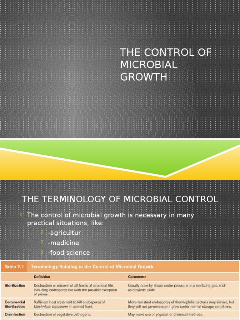 Microbial Growth Control Methods | PDF | Sterilization (Microbiology ...
