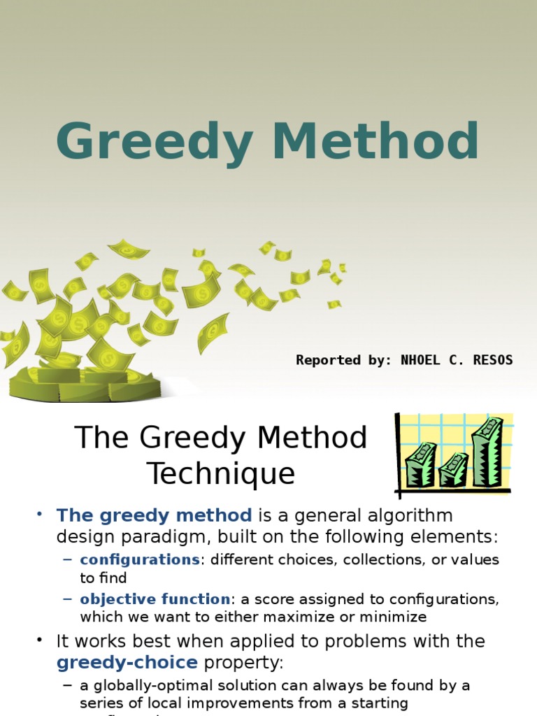 Greedy Method Report NHOEL RESOS | PDF | Mathematical Optimization | Mathematical And ...