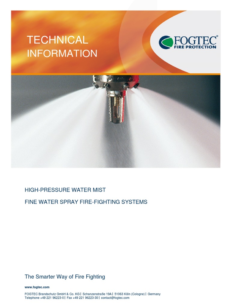 FOGTEC Technical Information | PDF | Fire Sprinkler System | Mechanical ...