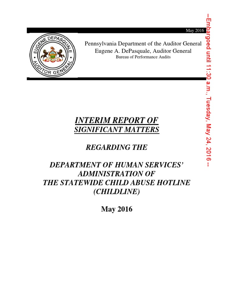 Pa. ChildLine Interim Report | PDF