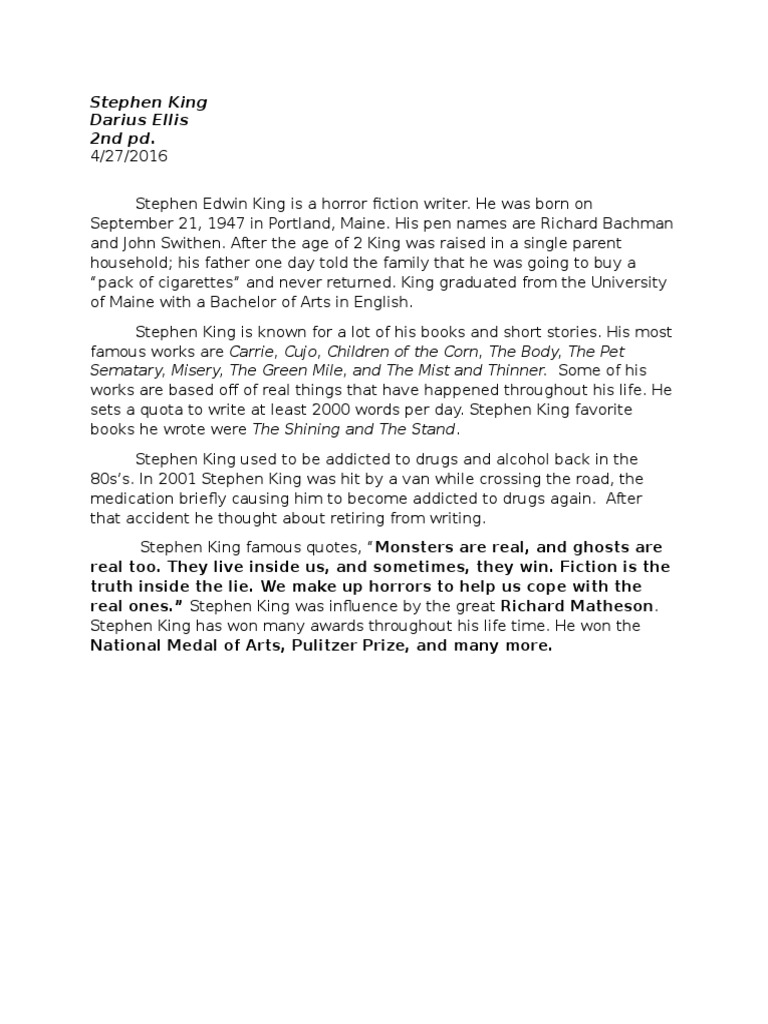 Stephen King | PDF | Mystery, Thriller & Crime Fiction | General Fiction