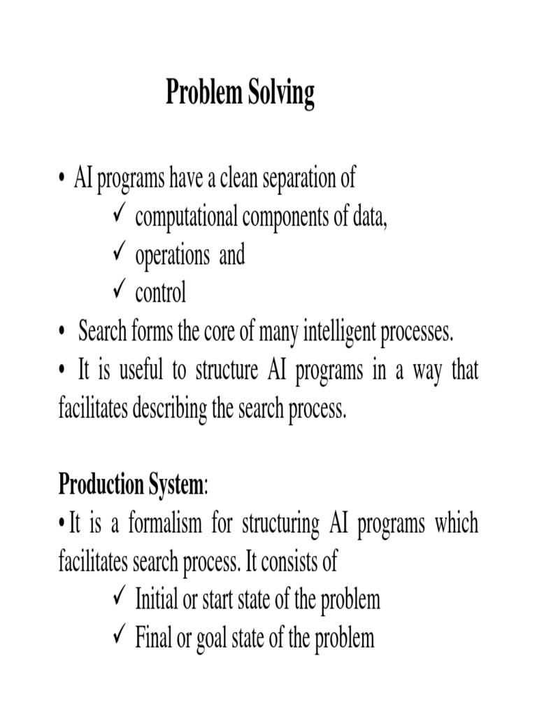 AI Problem Solving Techniques: Production Systems, Search Strategies ...