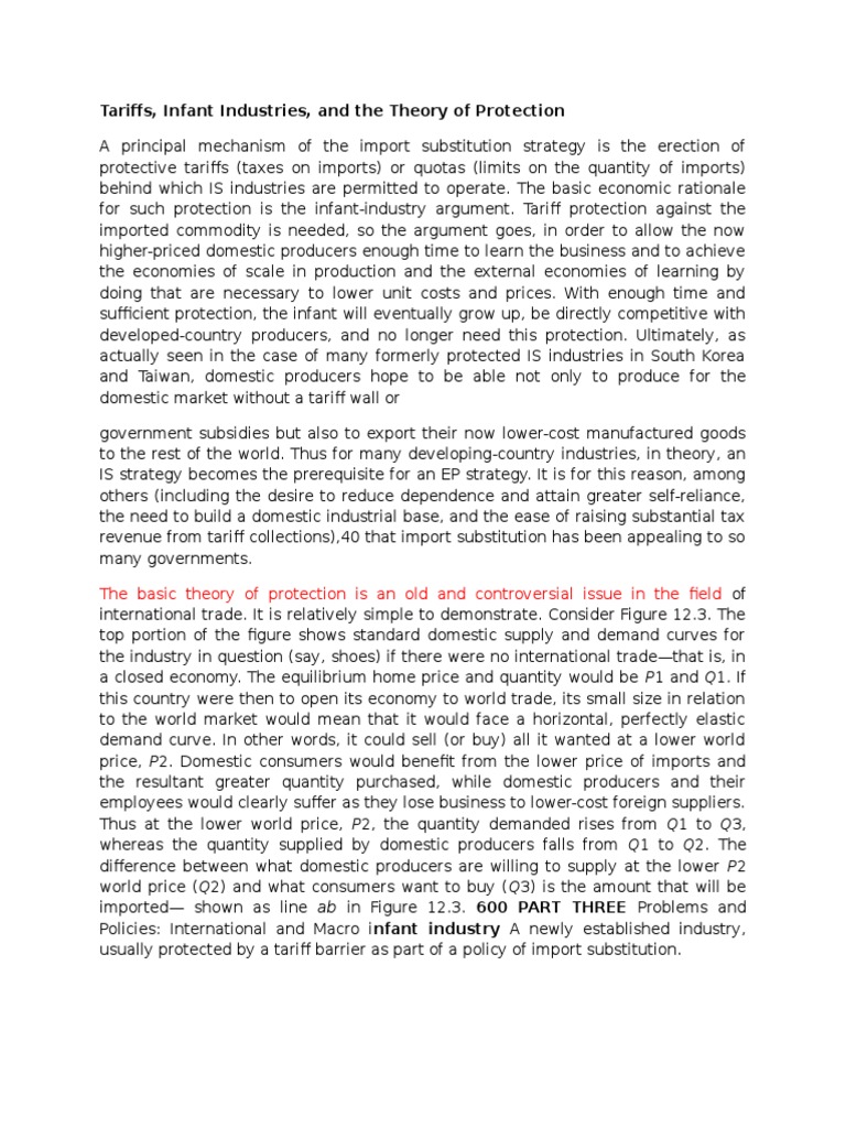 Tariffs, Infant Industries, and The Theory of Protection | PDF | Tariff ...