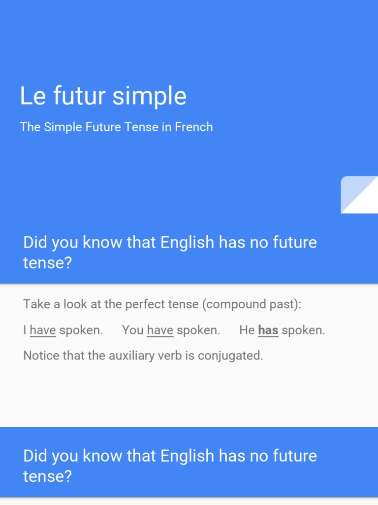 Le Futur Simple | PDF | Grammatical Tense | English Language