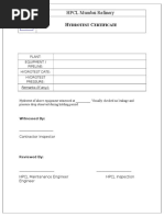 Pressure Test Certificate Template