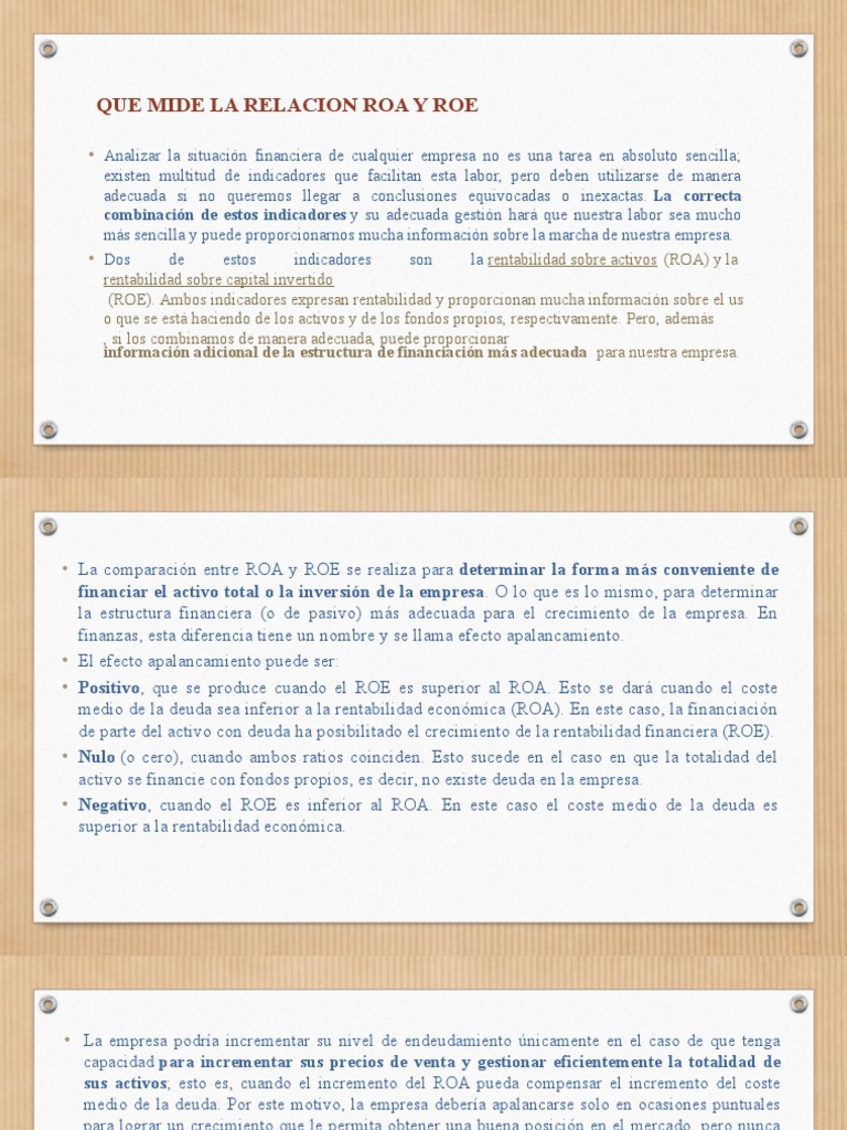 Que Mide La Relacion Roa y Roe Repaso de Analisis | PDF | Rentabilidad ...