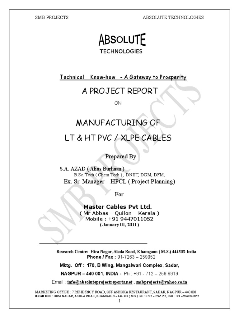 Manufacturing of PVC Coated Cables | PDF | Cable | Electricity