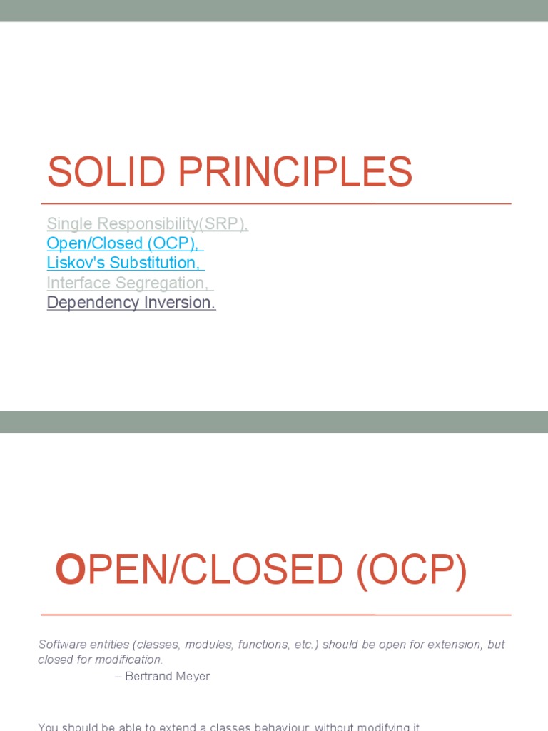 Ocp And Lsp Pdf Inheritance Object Oriented Programming Information Technology Management 3738