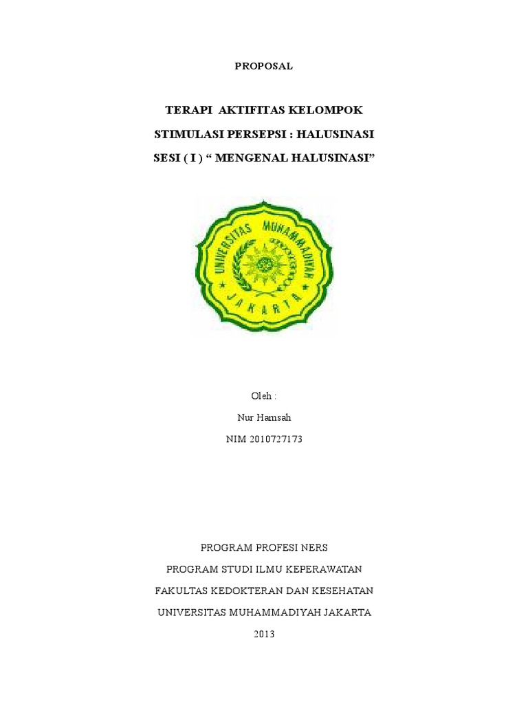 PROPOSAL TAK Halusinasi Sesi 1 | PDF | Pengembangan Diri | Sains & Matematika