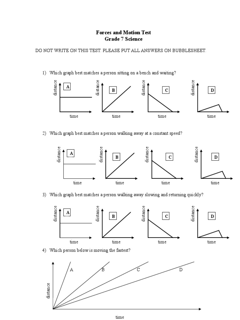 Forces and Motion Test | PDF | Inertia | Friction