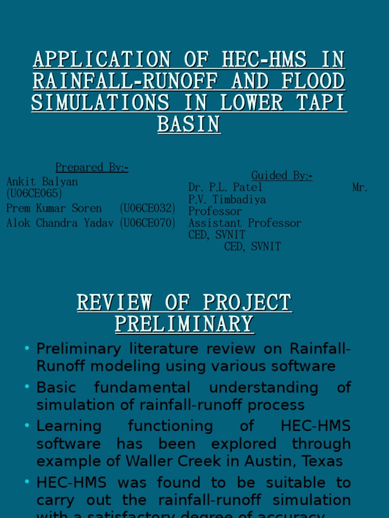 Application of Hec-Hms in Rainfall-Runoff and Flood Simulations in ...