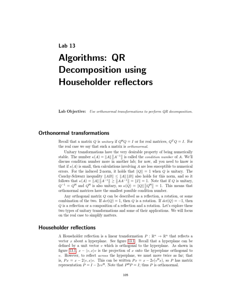QR Decomposition | PDF | Matrix (Mathematics) | Matrix Theory