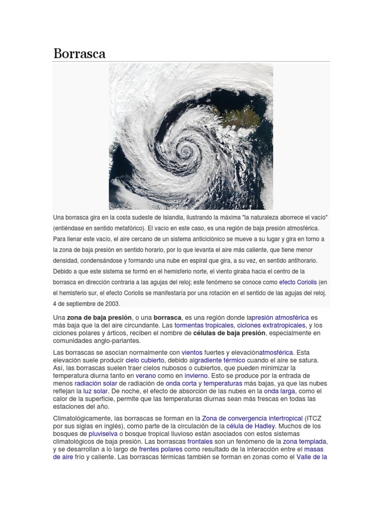 Definición y características de borrascas | PDF | Meteorología ...