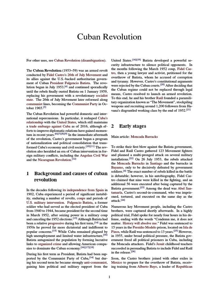 Cuban Revolution PDF | PDF | Fidel Castro | Cuban Revolution