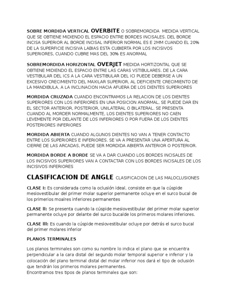 Sobre Mordida Vertical Overbite o Sobremordida Medida Vertical Que Se ...
