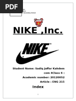 Nike Introduction | PDF | Nike | Strategic Management