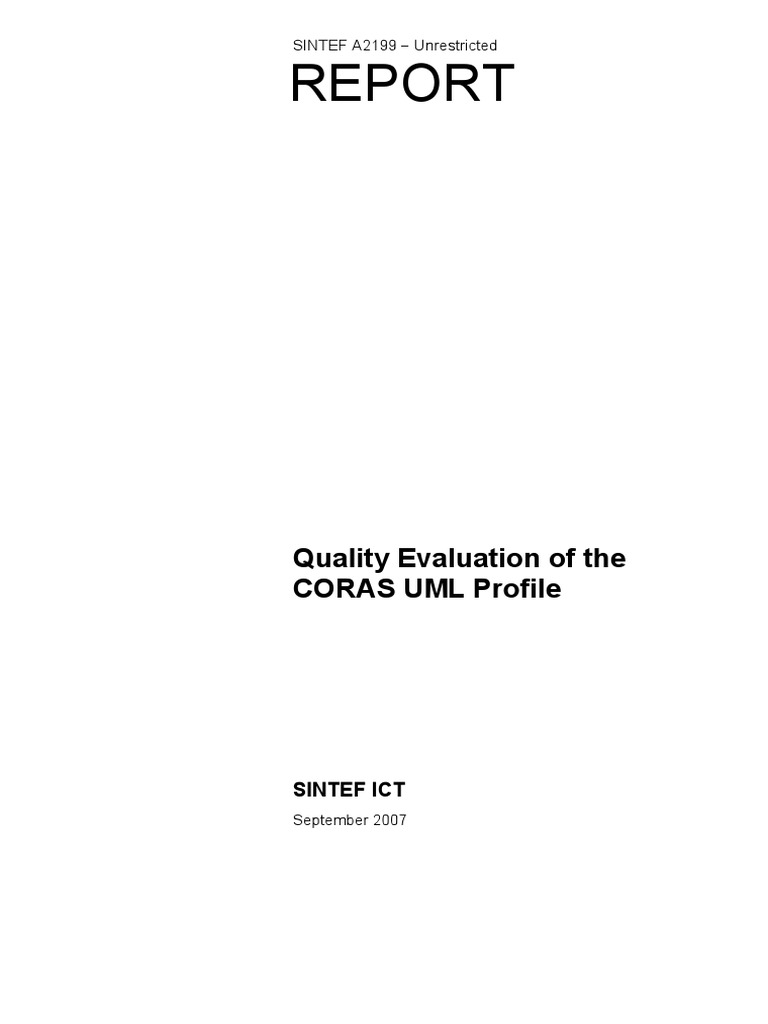 Sintef A2199 | PDF | Threat (Computer) | Vulnerability (Computing)