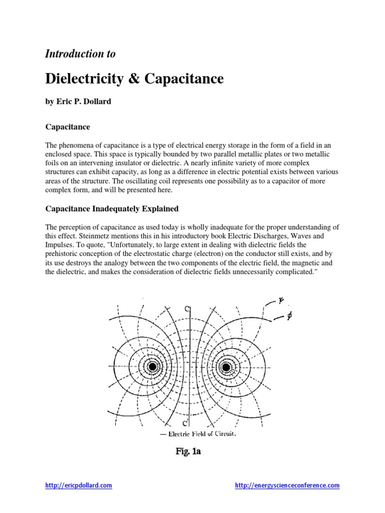 Dielectricity and Capacitance by Eric Dollard | PDF | Capacitor ...
