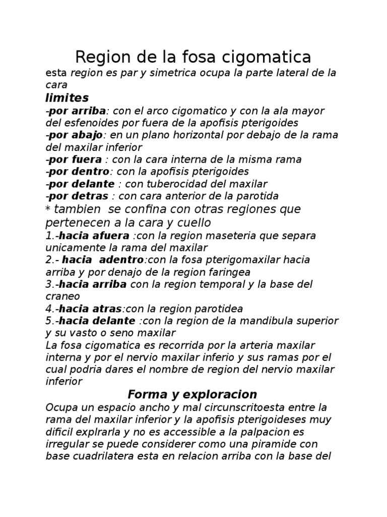 Region de La Fosa Cigomatica | PDF | Anatomia animal | Sistema ...