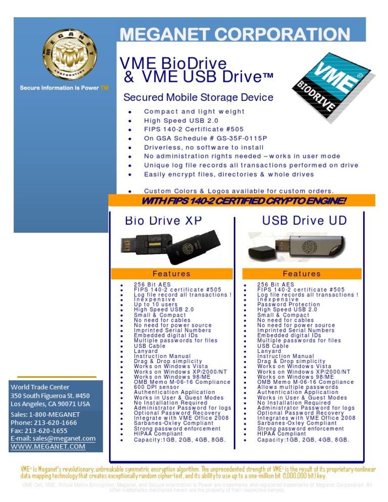VME BioDrive - Biometric Flash Storage Device | PDF | Usb Flash Drive | Microsoft Windows
