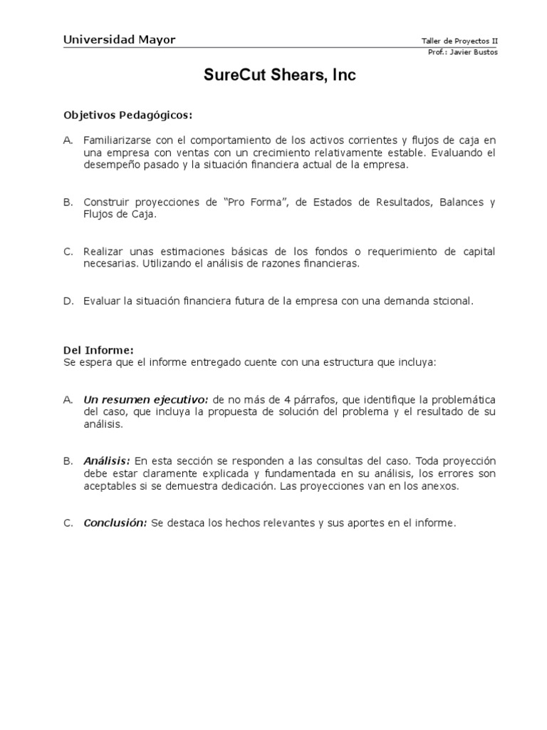 SureCut Shears Inc (Preguntas Caso) | PDF