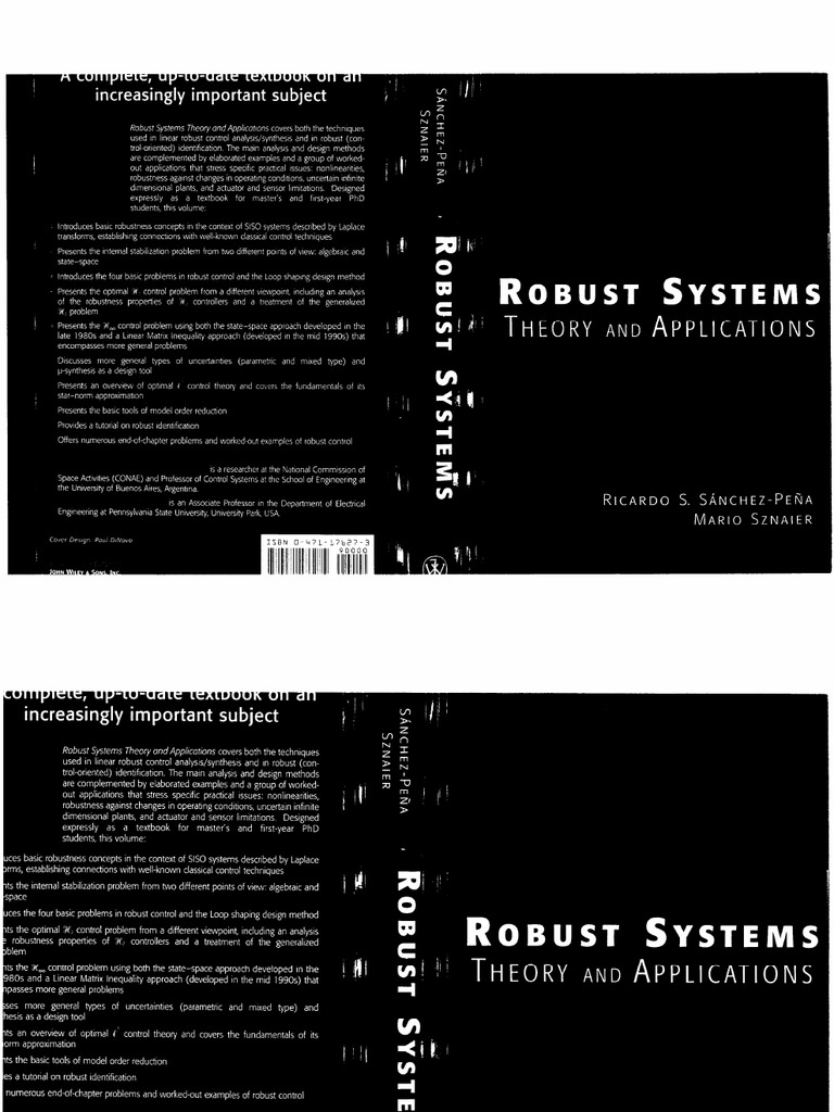 Robust Systems Theory and Applications