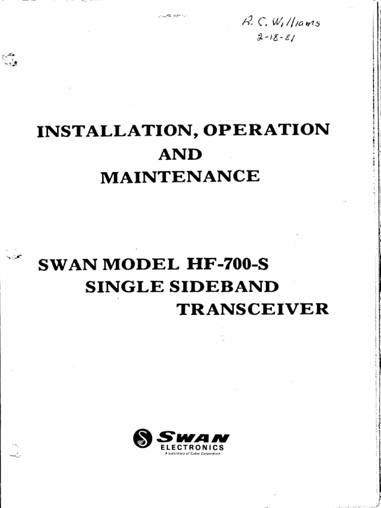 Swan HF-700-S | PDF