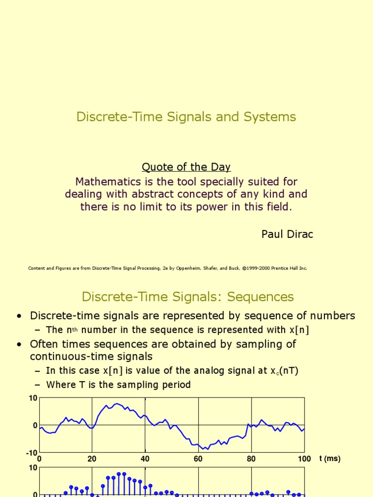 Lecture 3 DSP Discrete-Time Signals and Systems | PDF | Signal ...