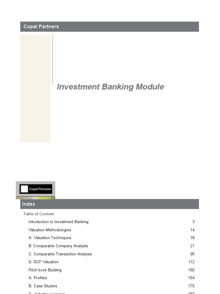 Investment Banking Module | PDF | Career & Growth | Business
