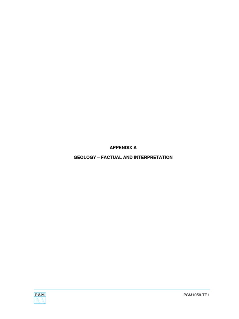 PSM Geotechnical Report Appendix A | PDF | Clastic Rock | Sandstone