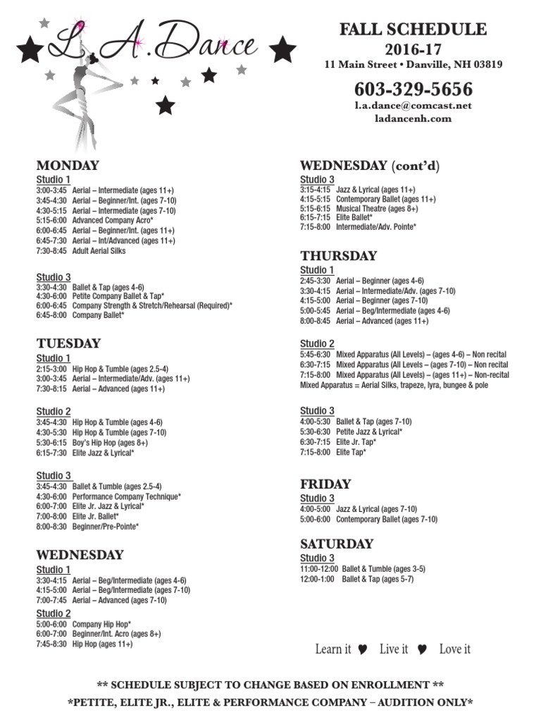 Updated (5/25) 2016 - 2017 Fall Schedule | PDF | Art