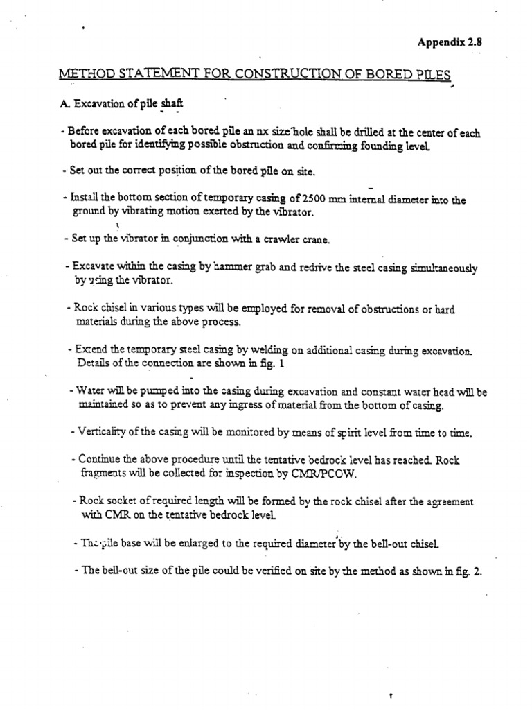 Method Construction Bored Piles | PDF