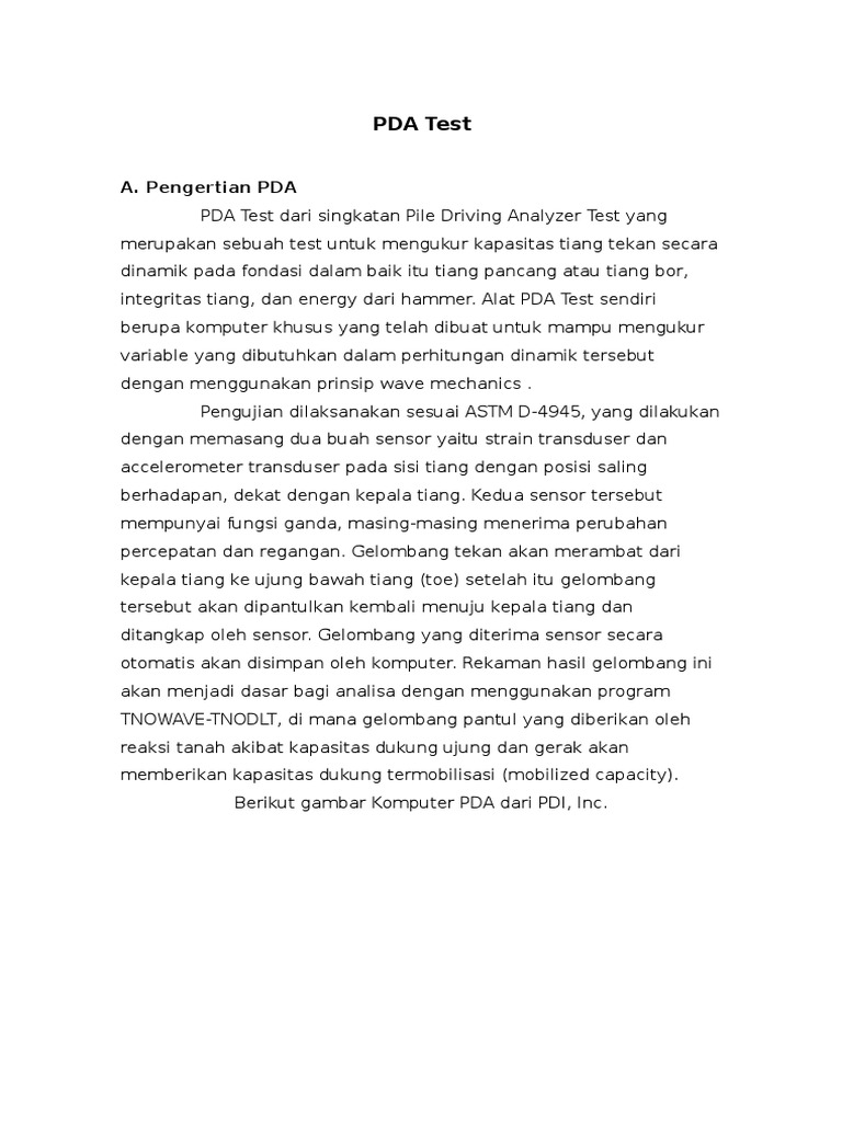 Pda Test | PDF