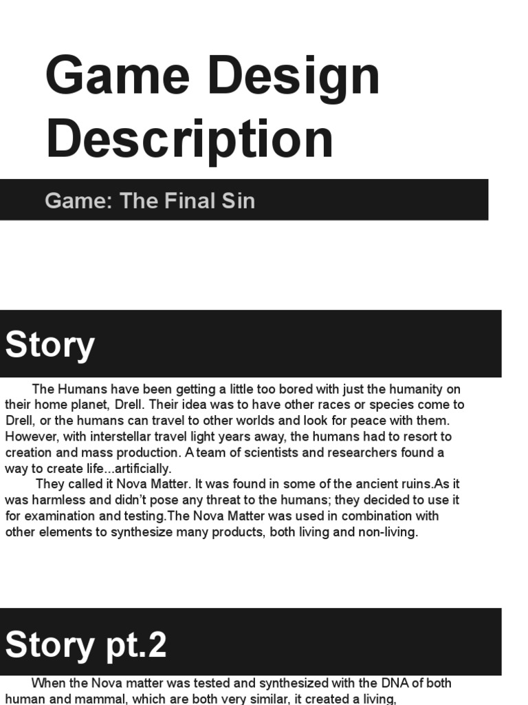 Game Design Project 2 | PDF | Life | Leisure