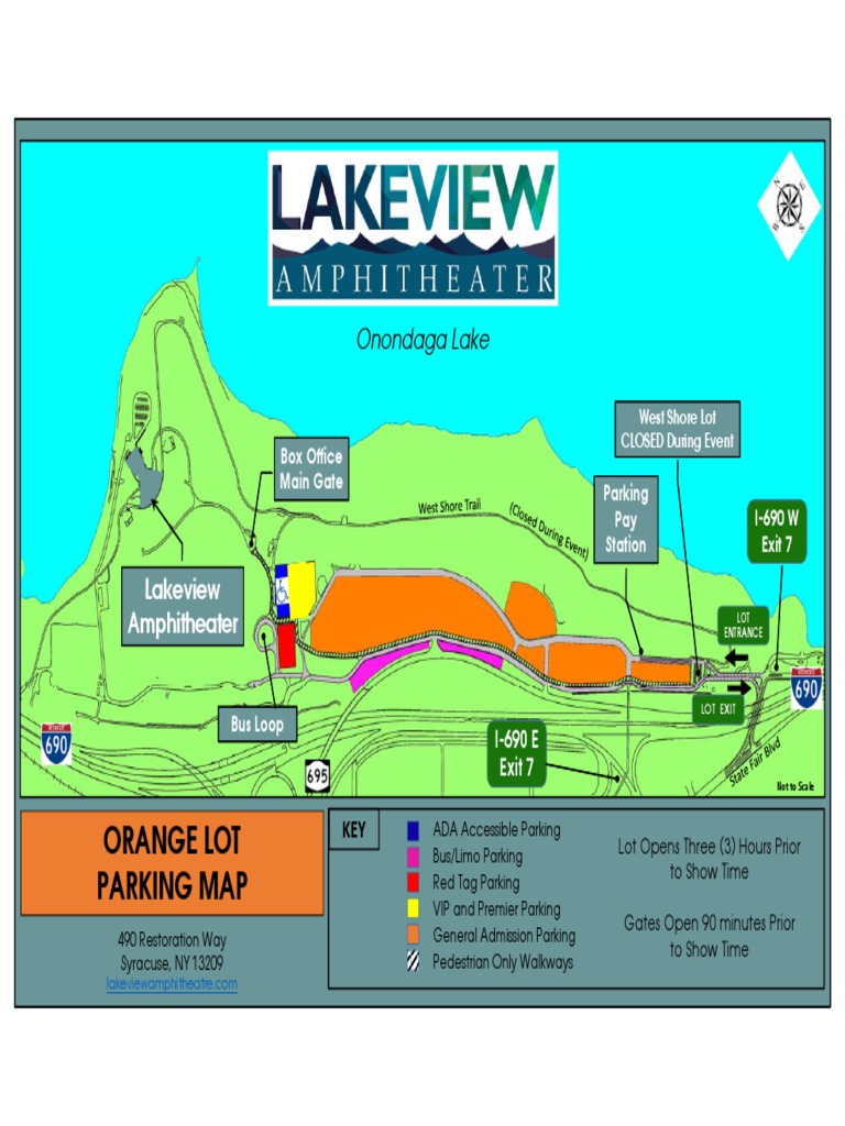 Lakeview Amphitheater - Orange Lot Parking Map | PDF