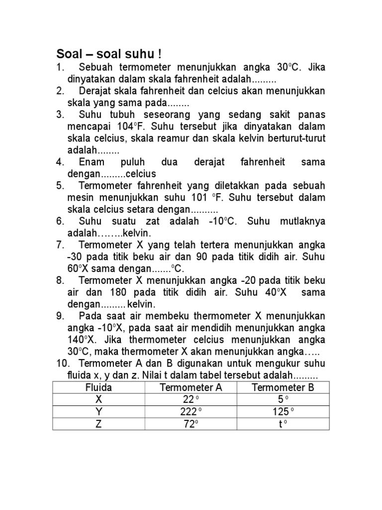 Soal Suhu | PDF