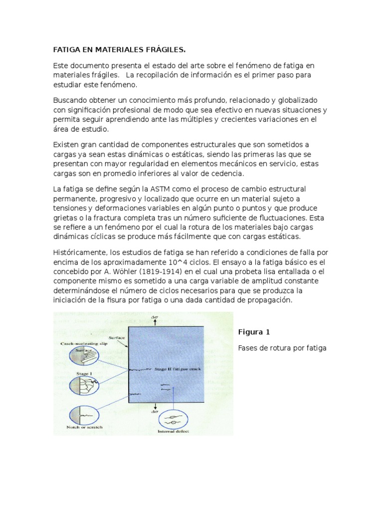 Fatiga en Materiales Frágiles | PDF | Fatiga (material) | Mecánica de ...
