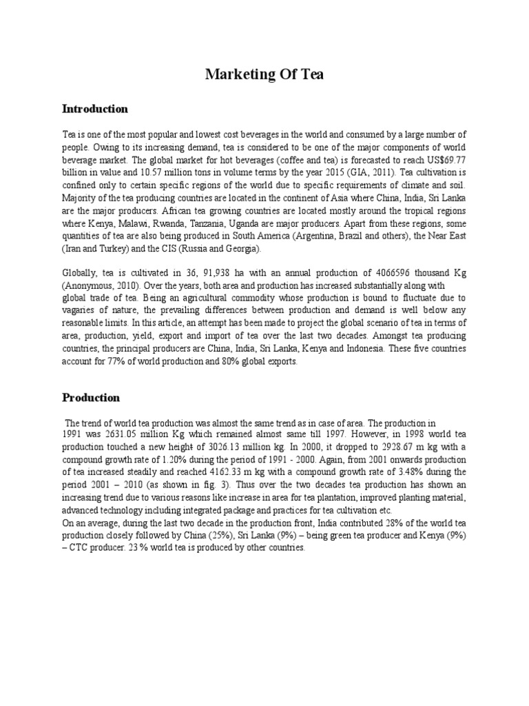 Introduction Tea | PDF | Tea | Economies