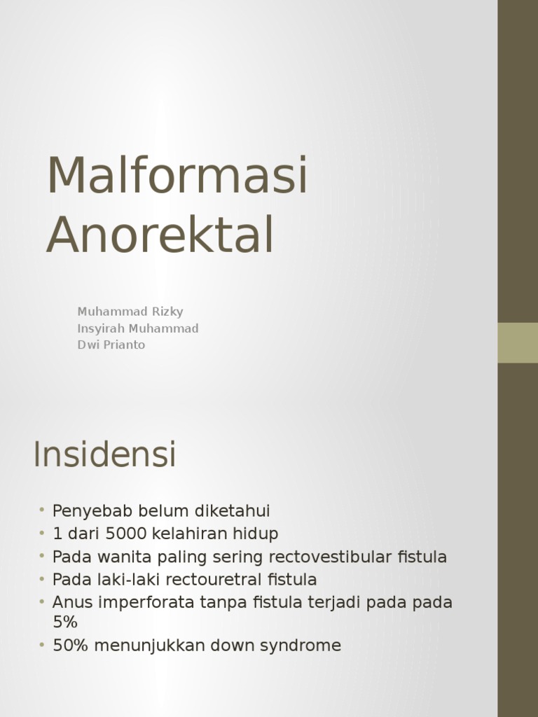 Malformasi ANorektal | PDF