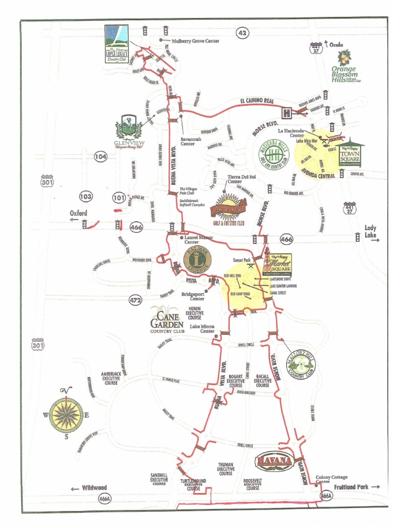 The Villages Golf Cart Path Map | PDF | Transport