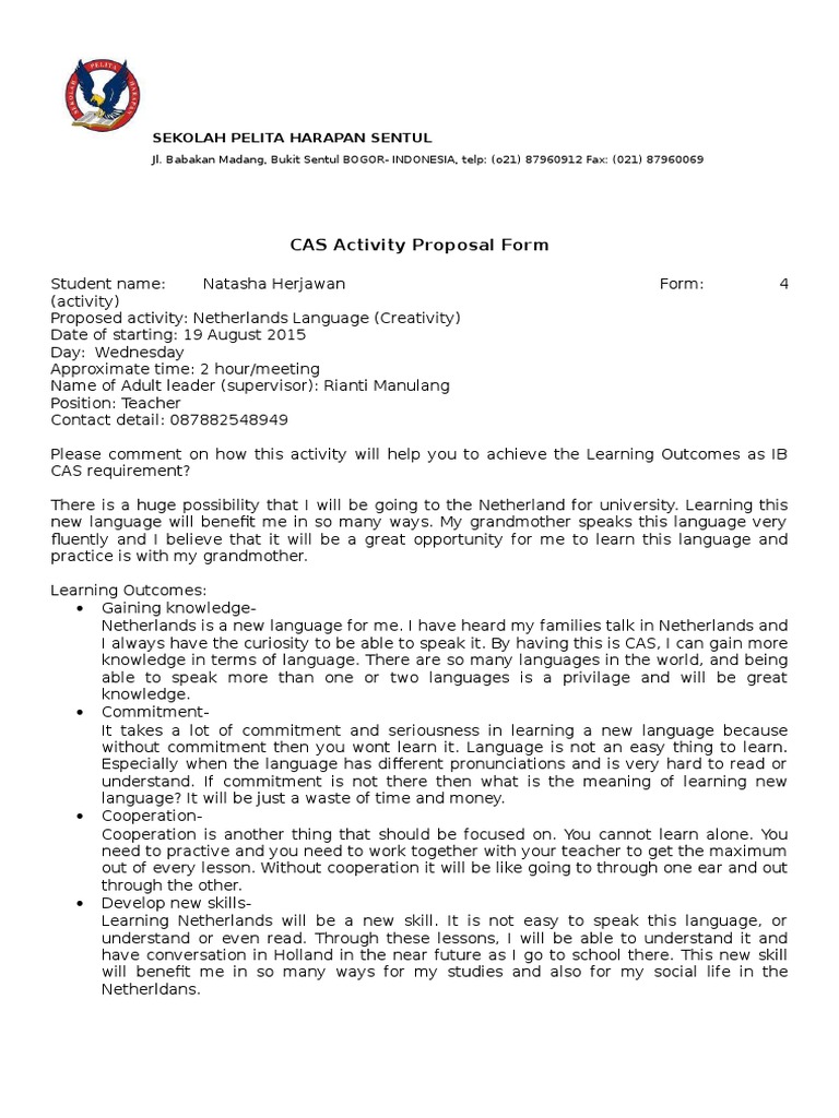 Cas Proposal Natasha Creativity 1 | PDF