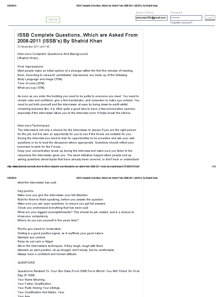 ISSB Complete Questions PDF | PDF | Religion And Belief