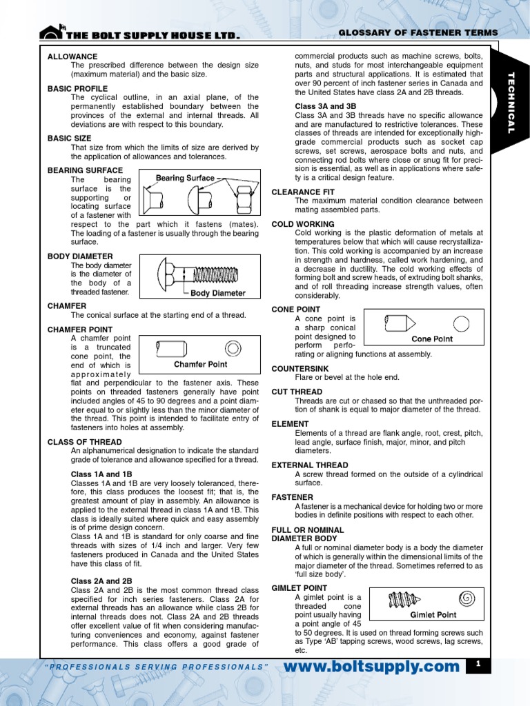Bolt Supply Technical Catalogue | Download Free PDF | Screw | Steel