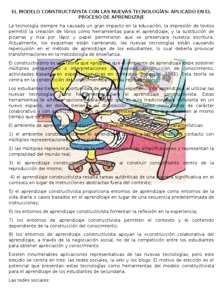 El Modelo Constructivista Con Las Nuevas Tecnologías | PDF ...