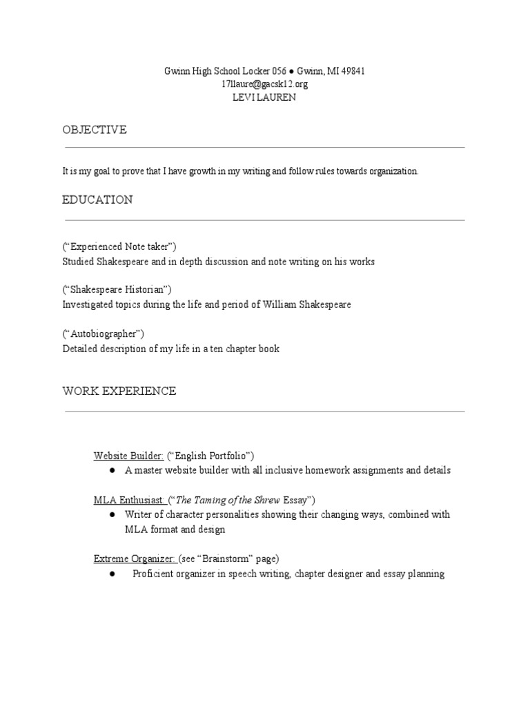 Gwinn High School Writing Portfolio | PDF