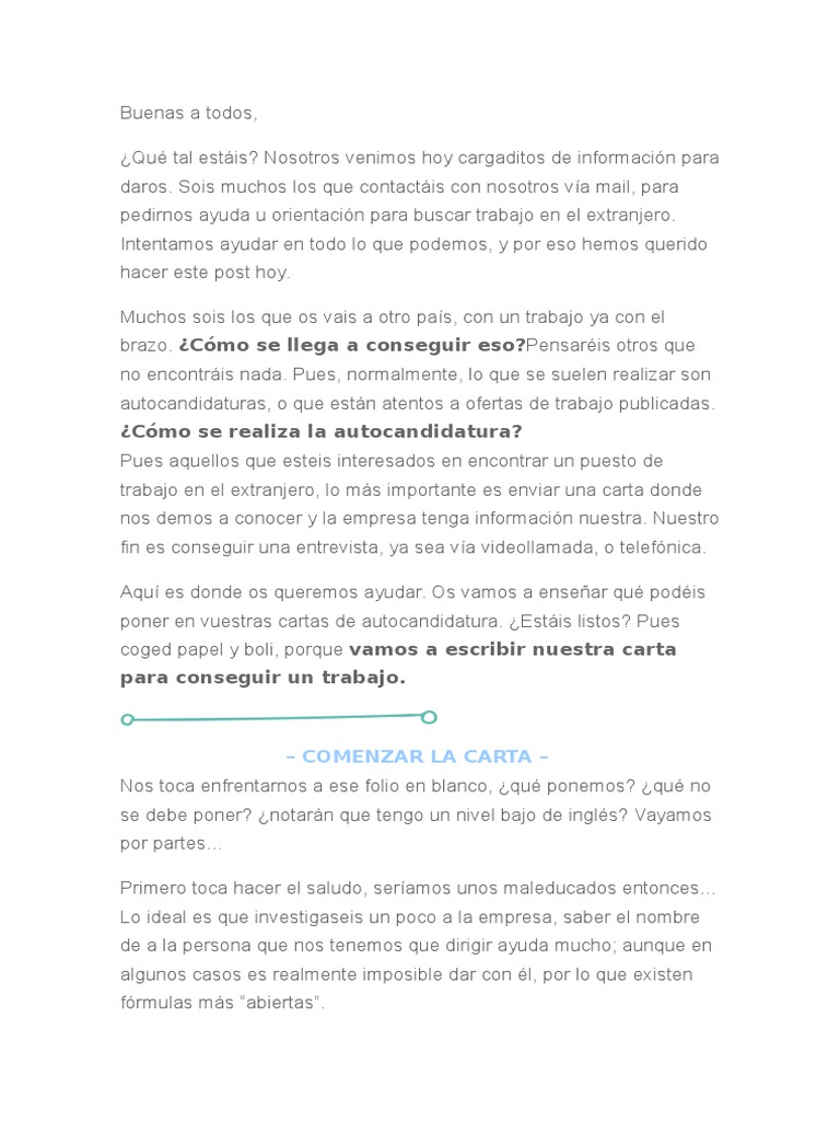 Carta de Trabajo en Inglés | PDF | Labor