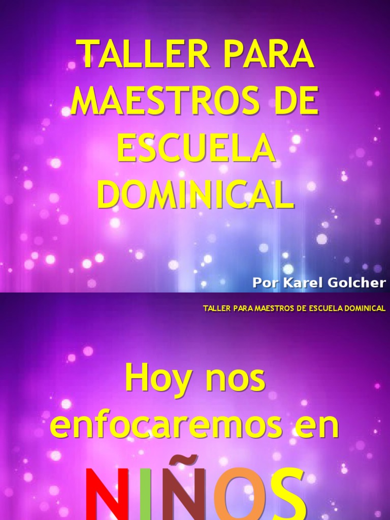 Taller para Maestros de Escuela Dominical | PDF | Escuela dominical | espíritu Santo