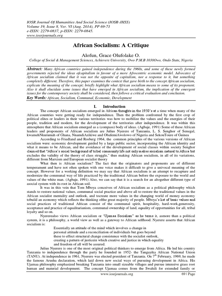 African Socialism | PDF