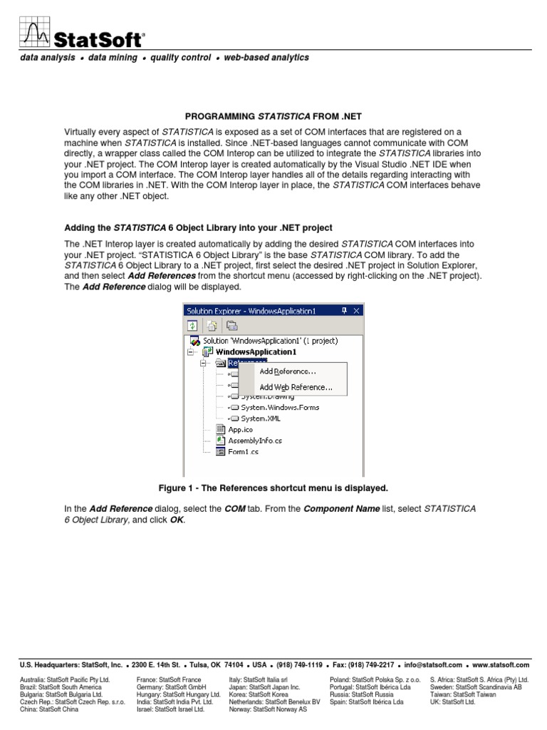 Programming STATISTICA From Net | PDF | Component Object Model ...