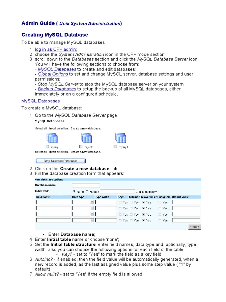 AG - Creating MySQL Database | PDF | My Sql | Databases AG - Creating MySQL Database | PDF | My Sql | Databases